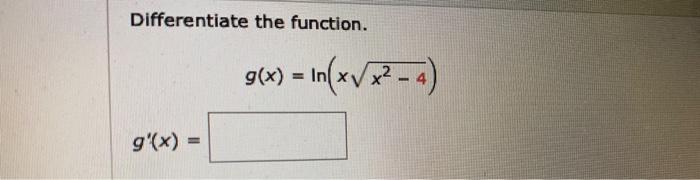Solved Differentiate the function. | Chegg.com
