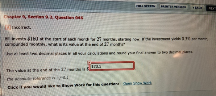 Solved FULL SCREEN PRINTER VERSION 4 BACK NEXT Chapter 9, | Chegg.com