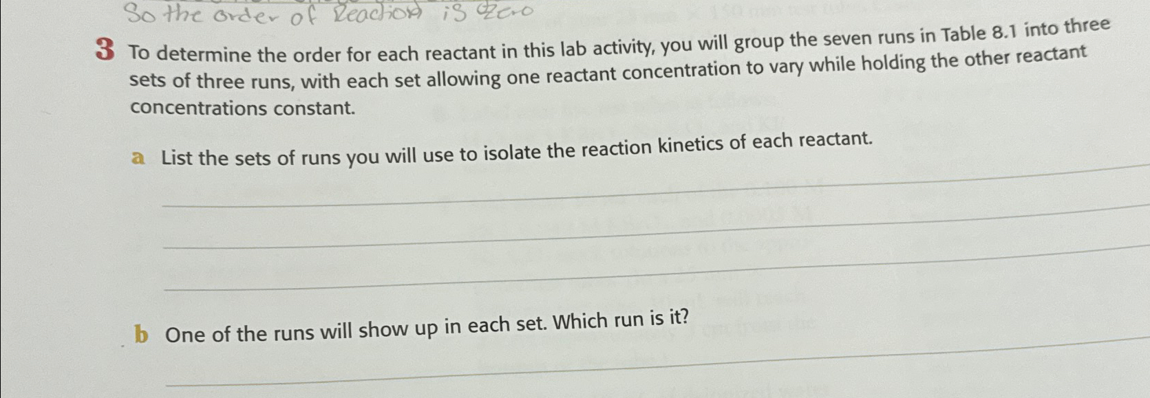 Solved 3 ﻿To determine the order for each reactant in this | Chegg.com