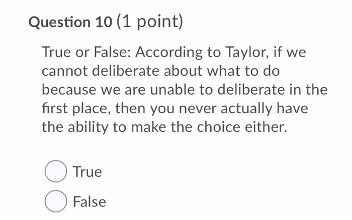 Solved Question 10 (1 point) True or False: According to | Chegg.com