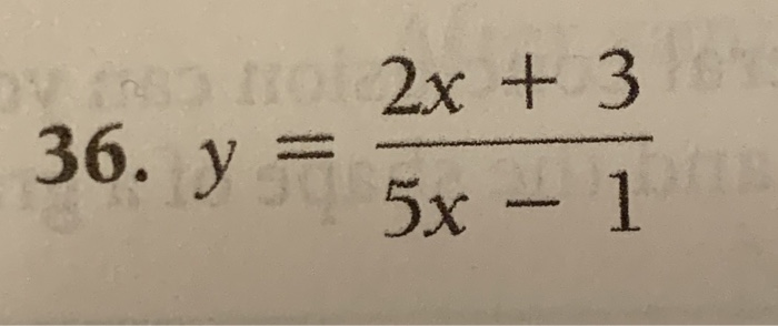 Solved no 2x + 3 36. y = 5x - 1 | Chegg.com