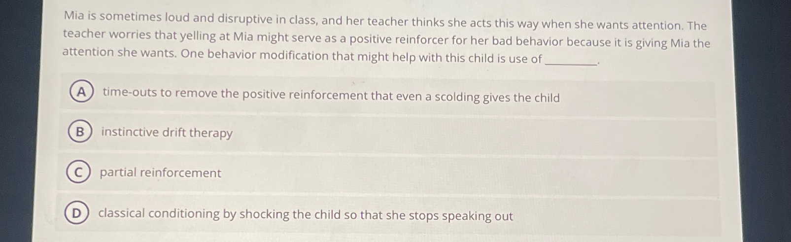 Mia is sometimes loud and disruptive in class, and | Chegg.com