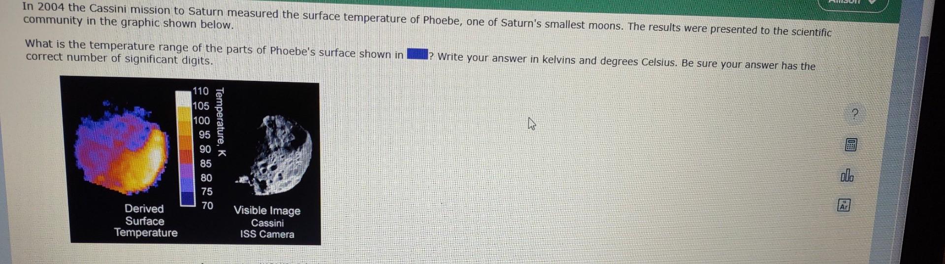 Solved In 2004 the cassini mission to Saturn measure the | Chegg.com