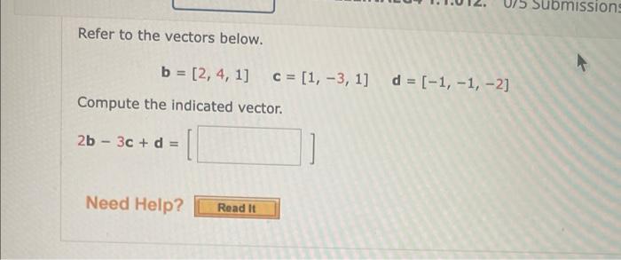 Solved Refer to the vectors below. | Chegg.com