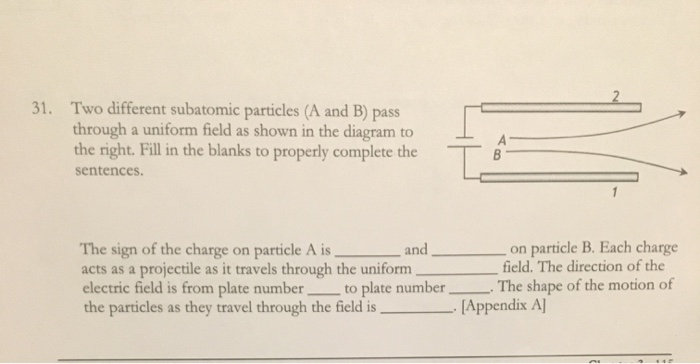 Solved 31. Two different subatomic particles (A and B) pass | Chegg.com