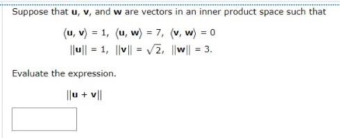 Solved Suppose that u, v, and w are vectors in an inner | Chegg.com