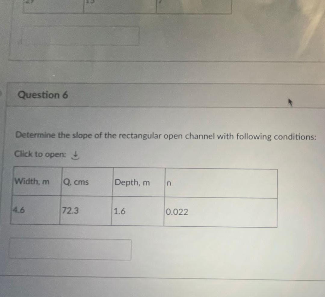 Solved Question 6 Determine the slope of the rectangular | Chegg.com