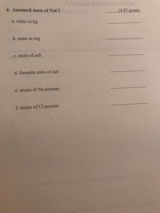 Solved Lab 8. Data Sheet: Gram - Mole - Particle Conversion | Chegg.com