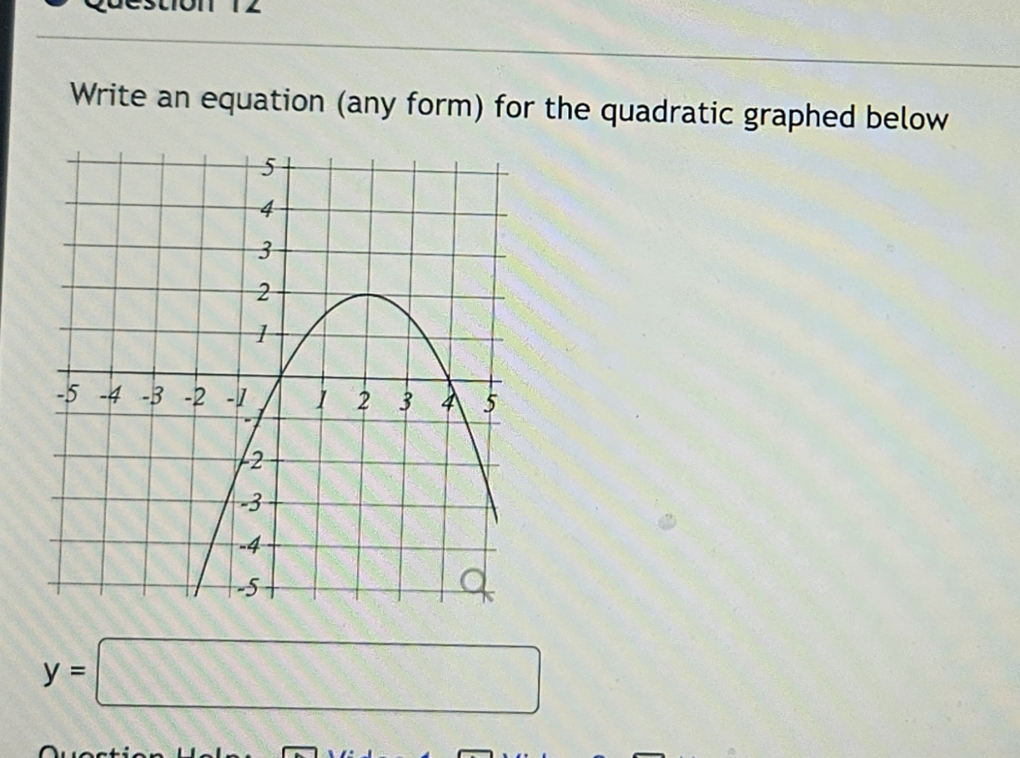 Solved Write an equation (any form) ﻿for the quadratic | Chegg.com