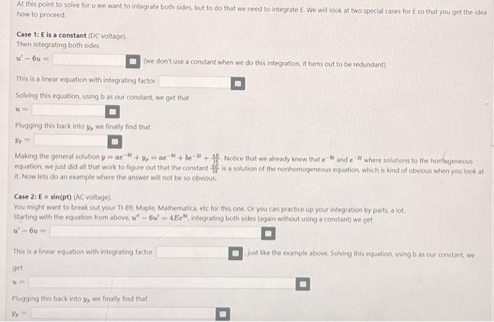 Solved At this point to solve for u we want to integrate | Chegg.com