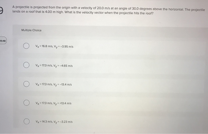 Solved A Projectile Is Projected From The Origin With A