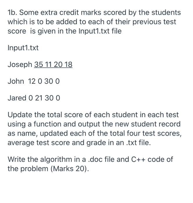 Solved Problem 1a. A student has four test scores (out of | Chegg.com