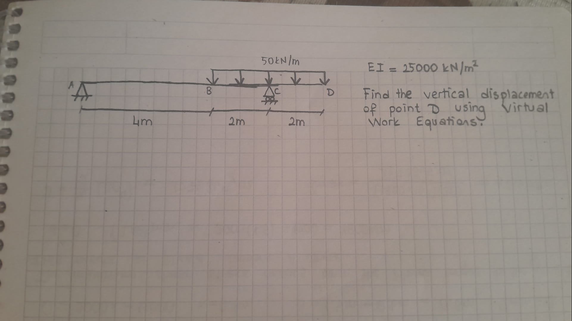 Solved Find the vertical displacement of point D using | Chegg.com