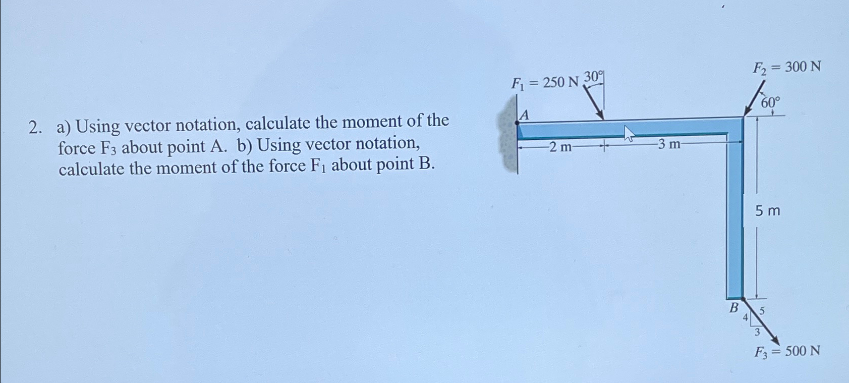 Solved a) ﻿Using vector notation, calculate the moment of | Chegg.com