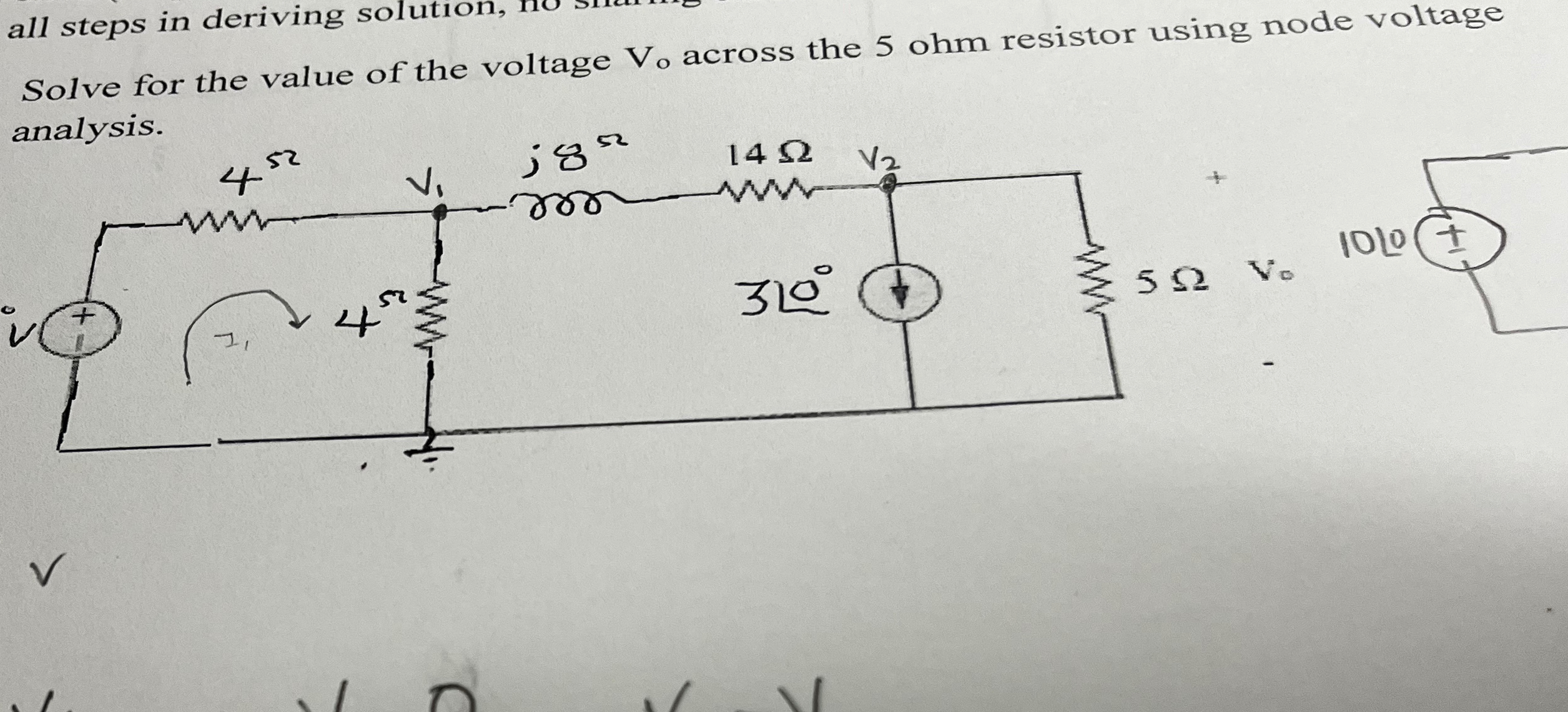 Solved Solve for the value of the voltage V0 across the | Chegg.com Solved Solve for the value of the voltage V0 across the | Chegg.com