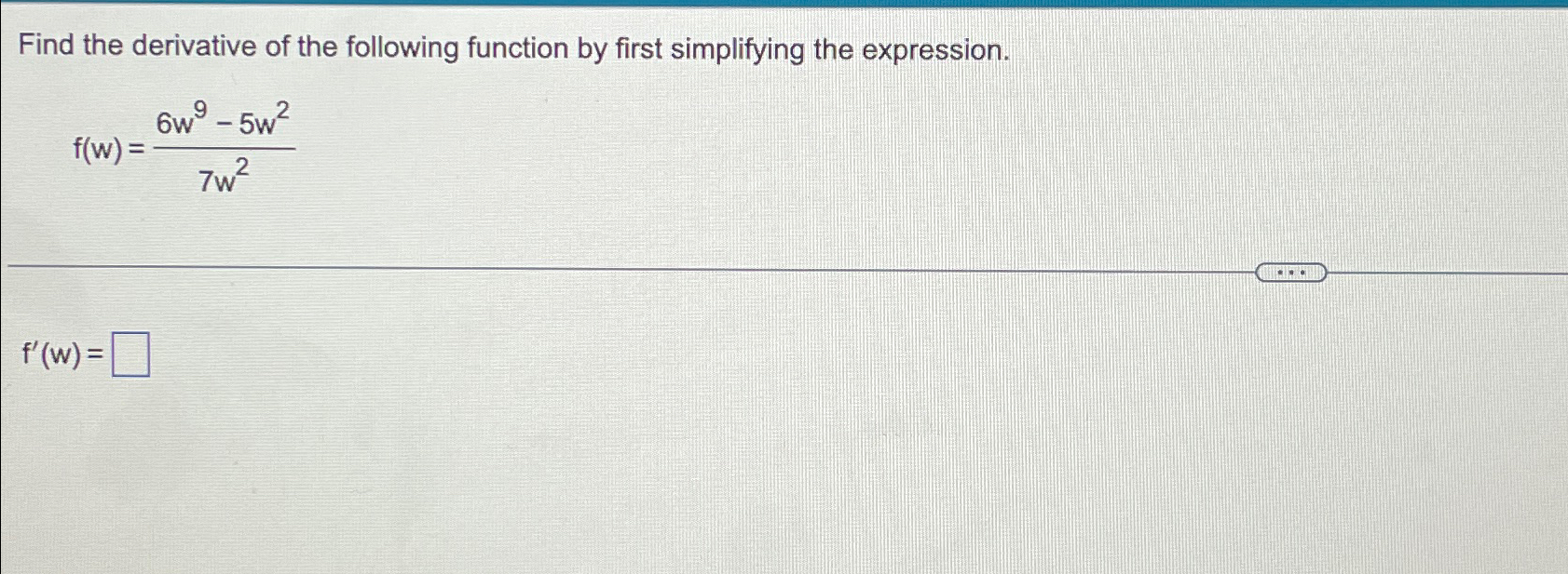 Solved Find the derivative of the following function by | Chegg.com