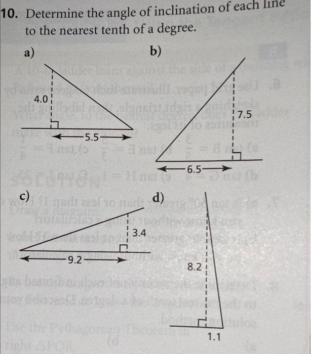 Solved 0. Determine the angle of inclination of each line to | Chegg.com