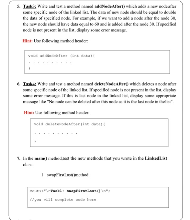 Solved Code for printEven Nodeso Method The method | Chegg.com