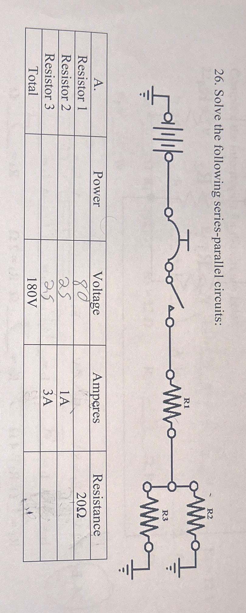 Solved Solve the following series-parallel | Chegg.com