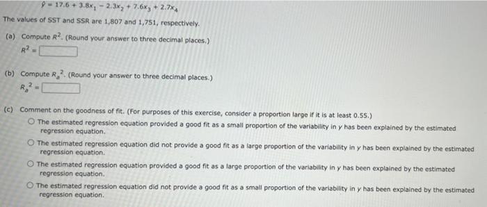 [solved] The Following Estimated Regression Equation Based
