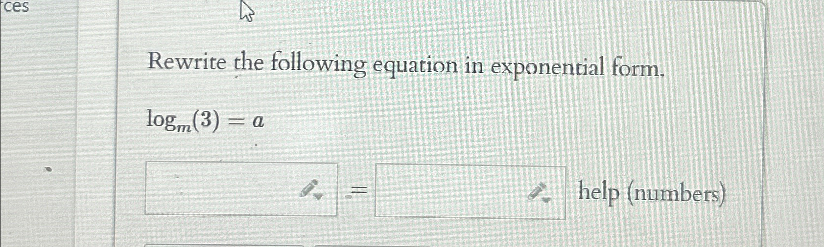 Solved Rewrite the following equation in exponential | Chegg.com