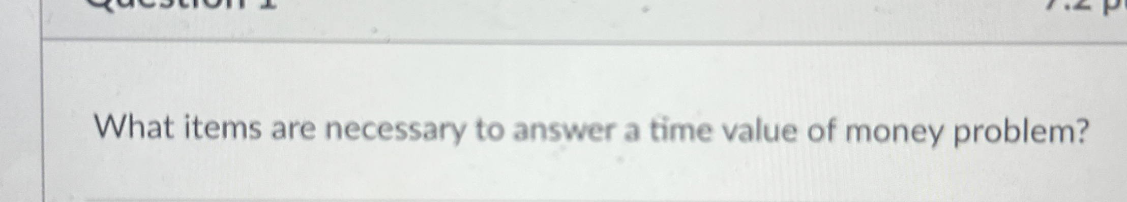 Solved What items are necessary to answer a time value of | Chegg.com