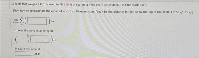 Solved A cable that weighs 4lb/ft is used to lift 900lb of | Chegg.com