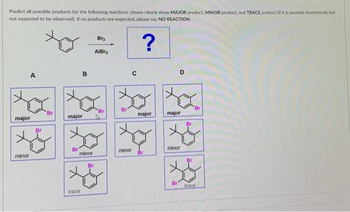 Solved Predict all possible products for the following | Chegg.com