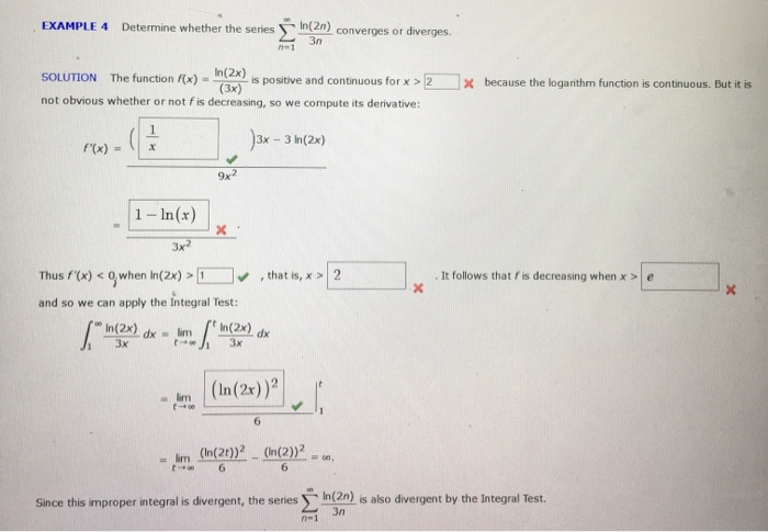 Solved EXAMPLE 4 Determine whether the series In(2n) | Chegg.com