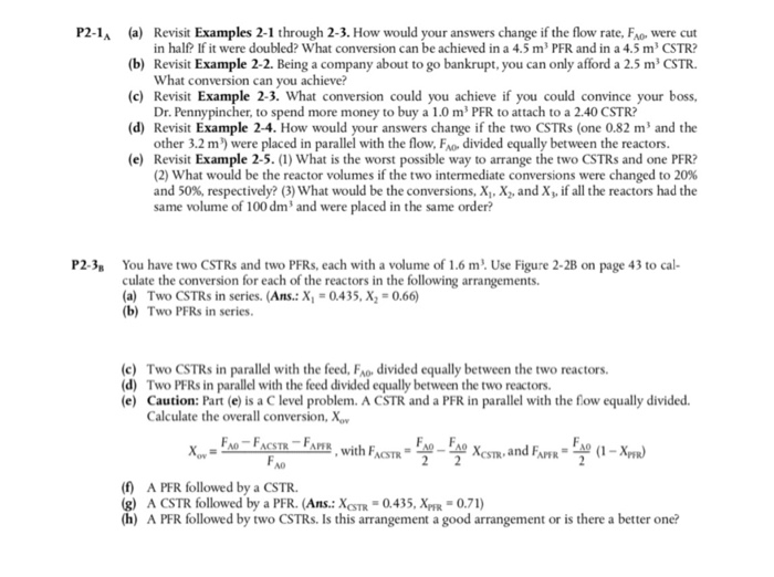 1. Fogler P2-1A PARTS a, d, e 2. Fogler P2-3B To | Chegg.com 1. Fogler P2-1A PARTS a, d, e 2. Fogler P2-3B To | Chegg.com