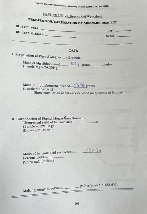 Solved EXPERIMENT 22: Report and Worksheet | Chegg.com