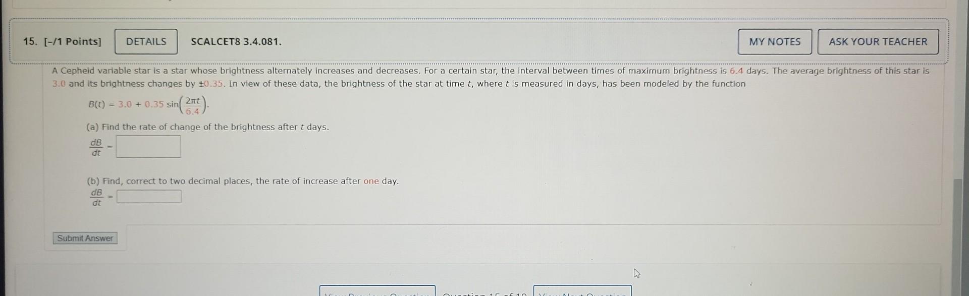 Solved 3.0 and its brightness changes by 40.35 . In view of | Chegg.com