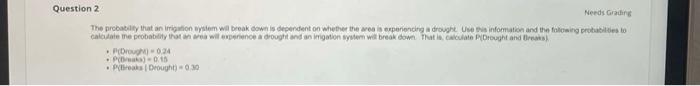 Solved - Pithatis =0,0.15 - P(treais | Deought = 0.30 | Chegg.com