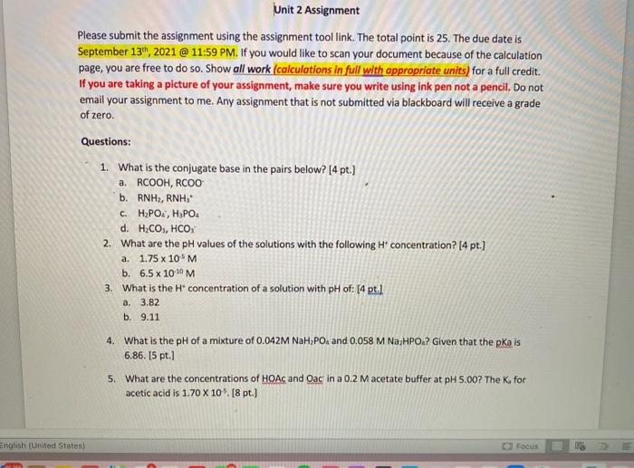 Solved Unit 2 Assignment Please submit the assignment using | Chegg.com