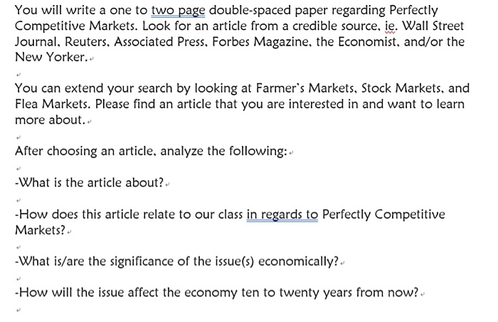 Solved You will write a one to two page double-spaced paper | Chegg.com