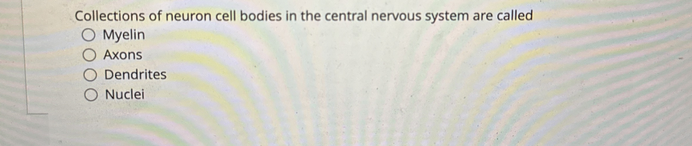 Solved Collections of neuron cell bodies in the central | Chegg.com