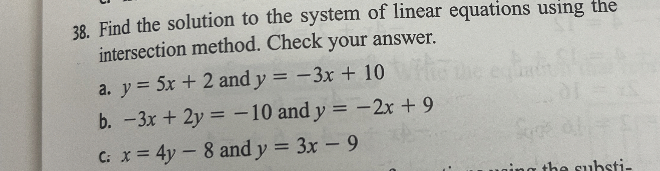 Find the solution to the system of linear equations | Chegg.com