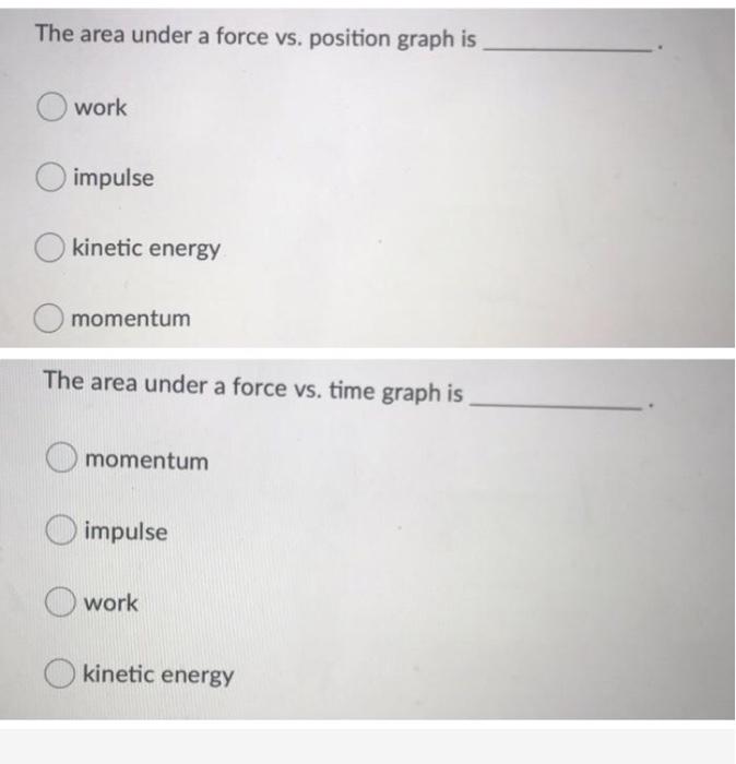 Solved The area under a force vs. position graph is work | Chegg.com