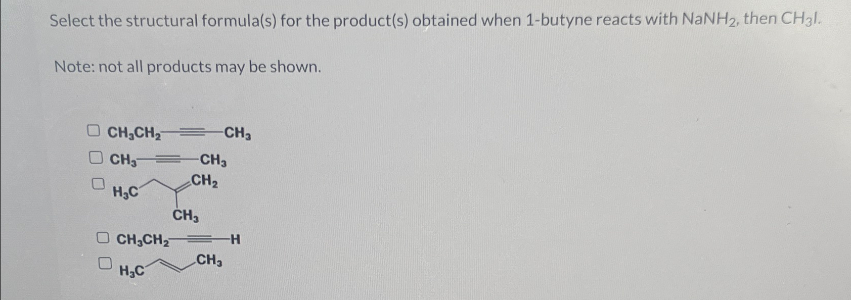 Solved Select the structural formula(s) ﻿for the product(s) | Chegg.com