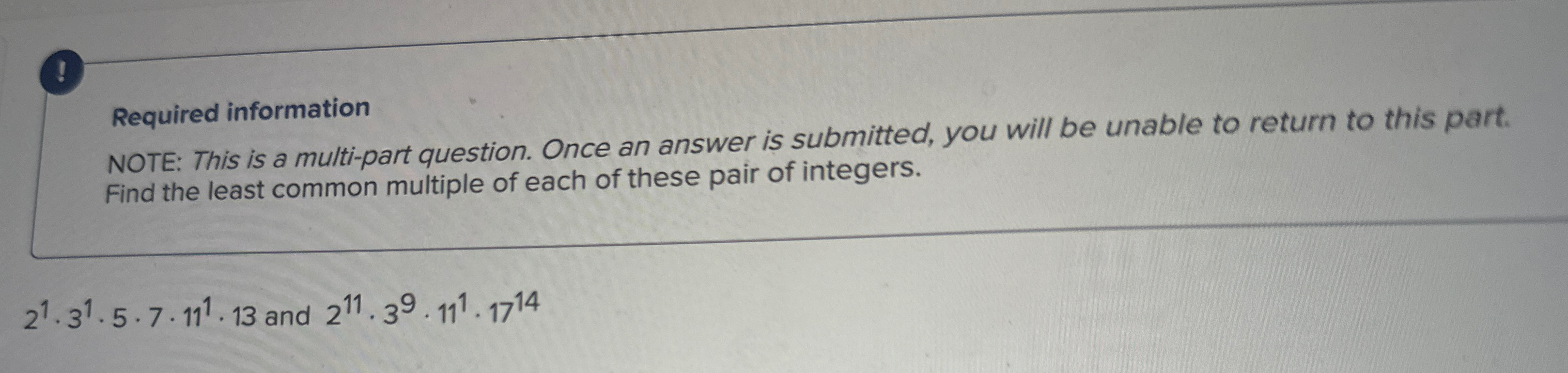 Solved !Required informationNOTE: This is a multi-part | Chegg.com