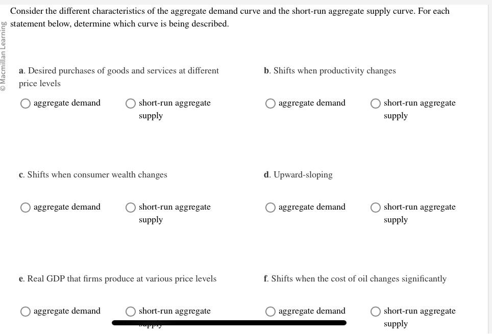 Solved Consider the different characteristics of the | Chegg.com