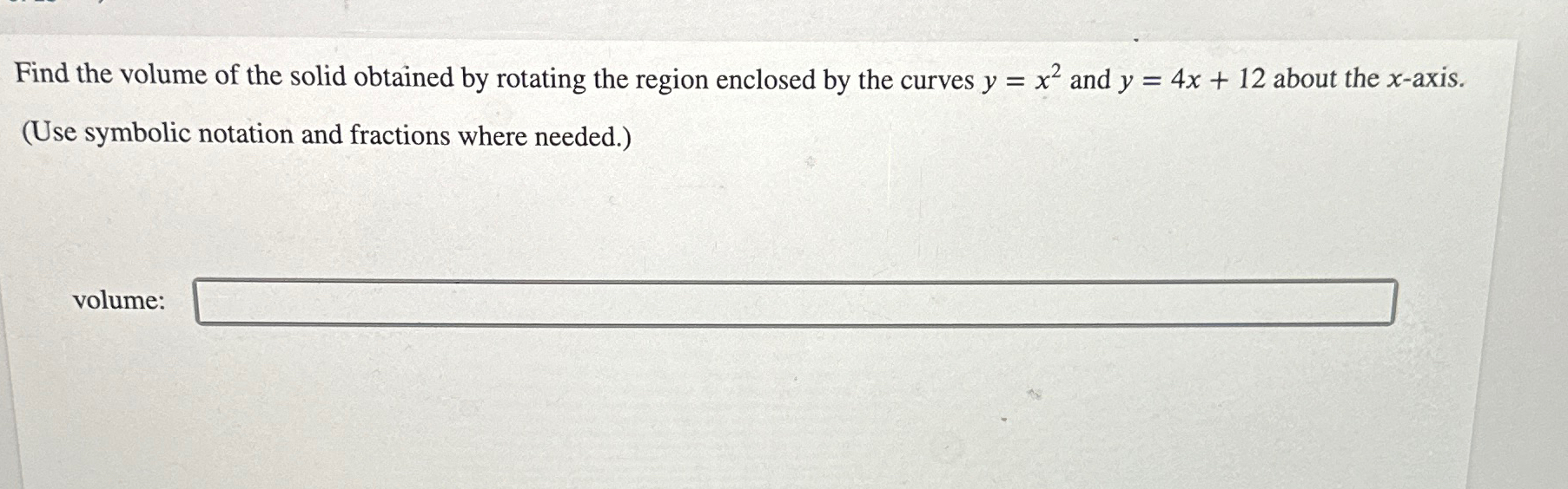 Solved Find the volume of the solid obtained by rotating the | Chegg.com