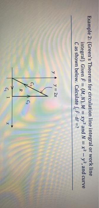 Solved Example 2: (Green's Theorem for circulation line | Chegg.com