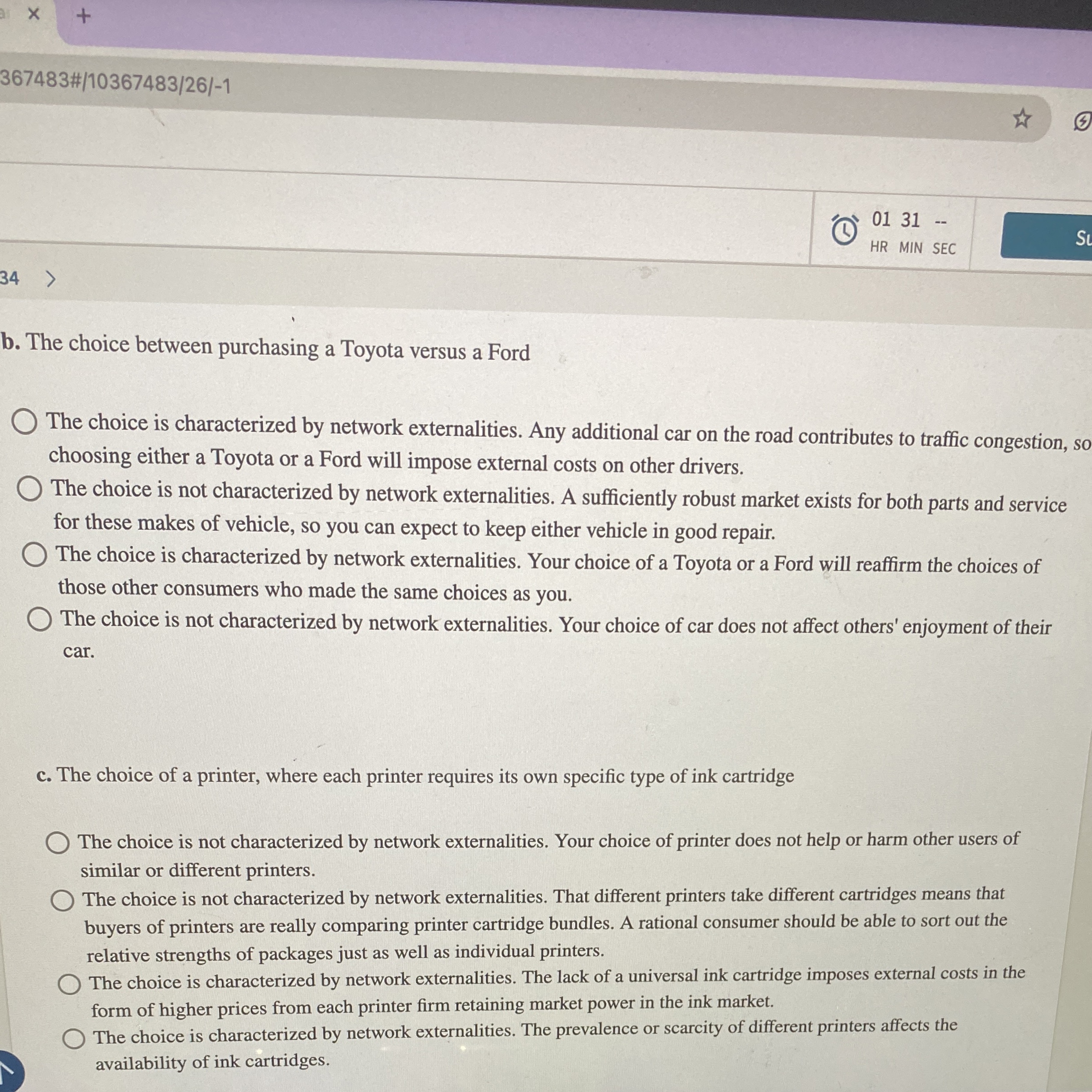 Solved 367483#/10367483/26/-1(1)0131 --HR MIN SEC34b. ﻿The | Chegg.com