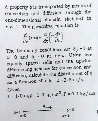 Solved (b) A property \( \phi \) is transported by means of | Chegg.com