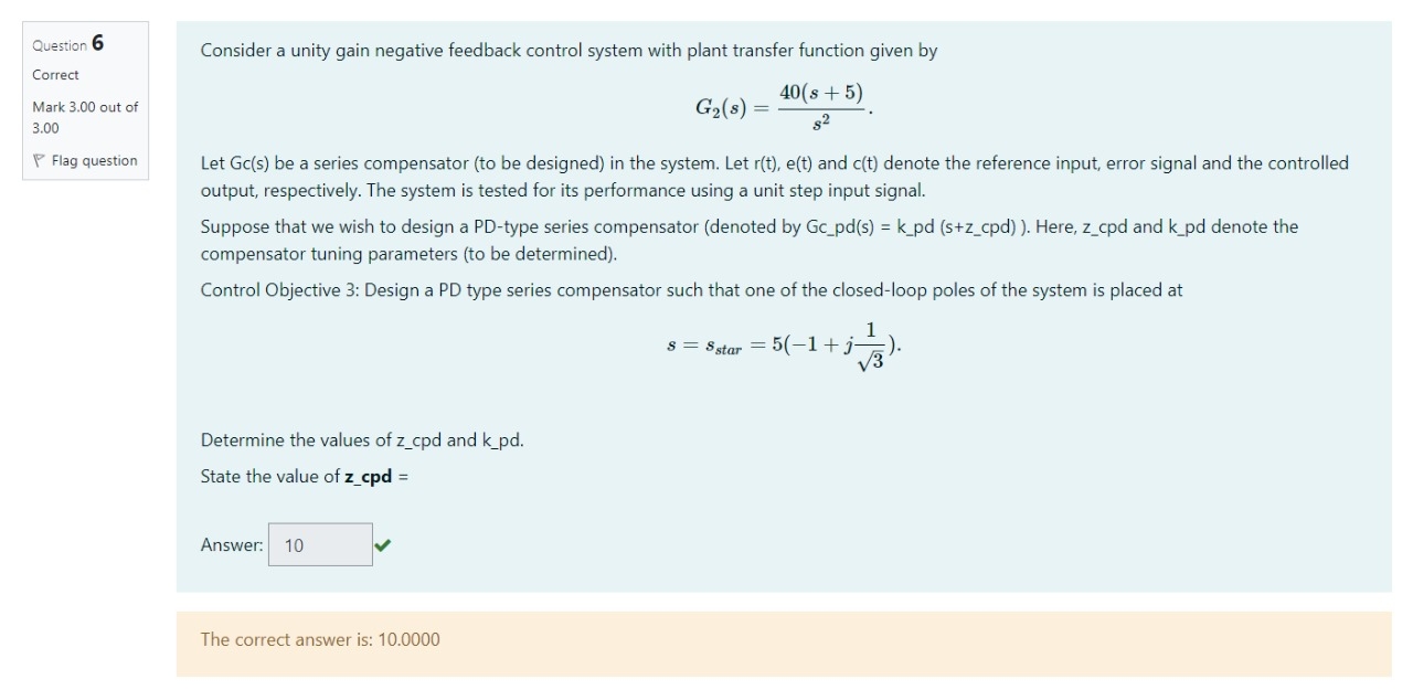 Solved Consider a unity gain negative feedback control | Chegg.com
