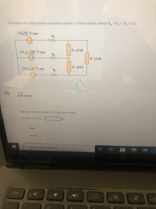 Solved The balanced three-phase wye-delta system is shown | Chegg.com
