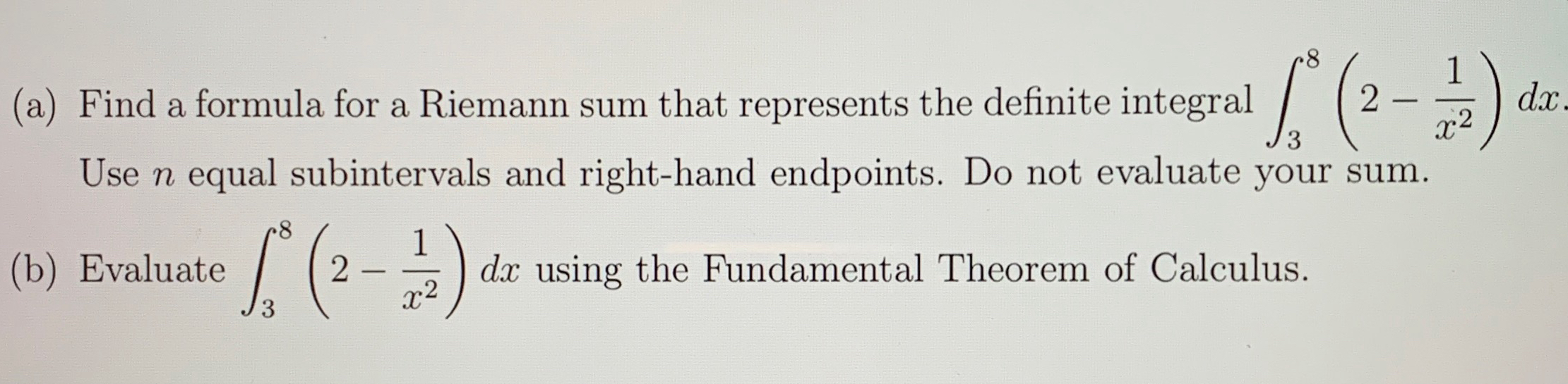 (a) ﻿Find a formula for a Riemann sum that represents | Chegg.com