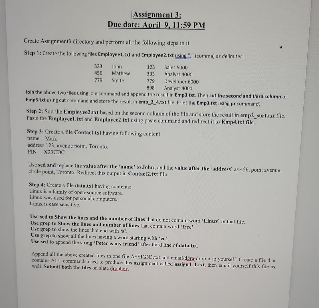 Solved Assignment 3: Due date: April 9, 11:59 PM Create | Chegg.com