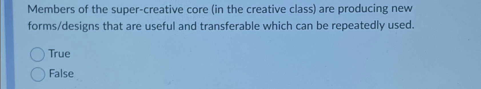 Solved Members of the super-creative core (in the creative | Chegg.com